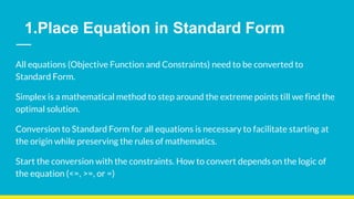 Simplex part 1 of 4 | PPT