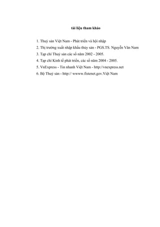 Xuất khẩu thuỷ sản ở việt nam | DOC