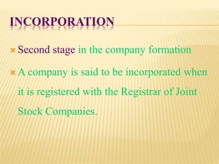Formation of a company | PPTX