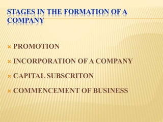 Formation of a company | PPTX
