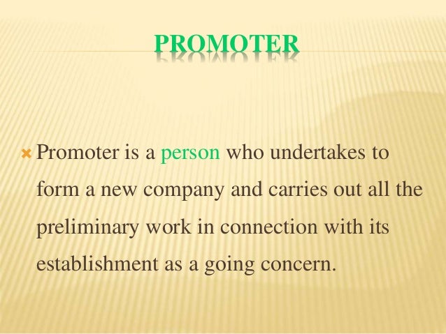 Formation of a company