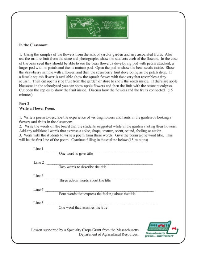 Grade 2 School Garden Lesson Plan Pollination Lesson