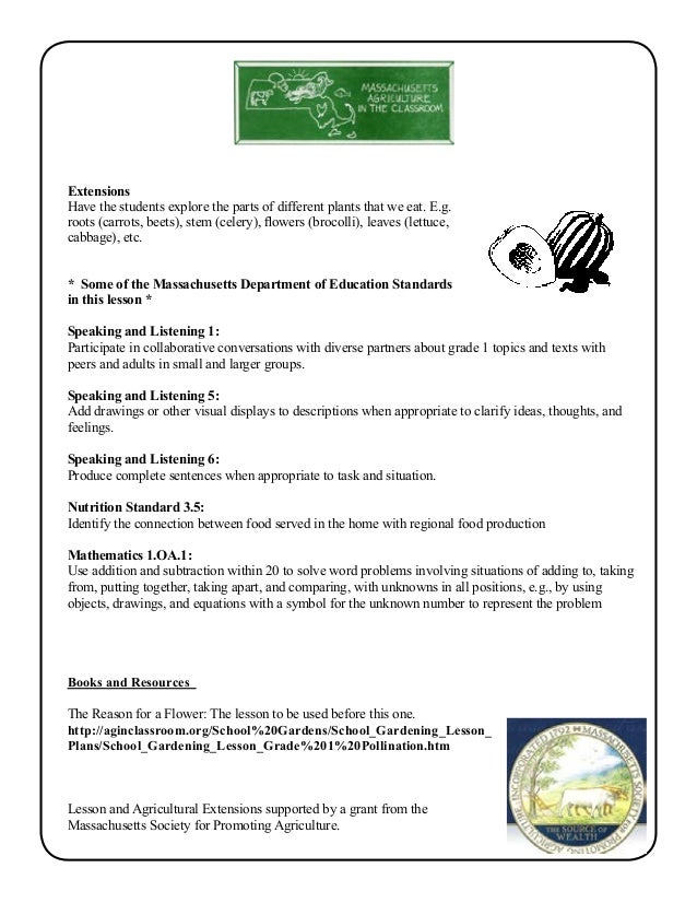 Grade 2 School Garden Lesson Plan Pollination Lesson