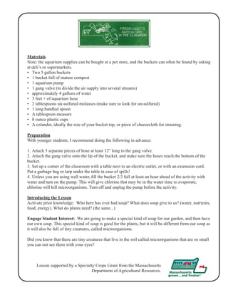 Grade 1 School Garden Lesson Plan - Soil Lesson; Soil Soup ...