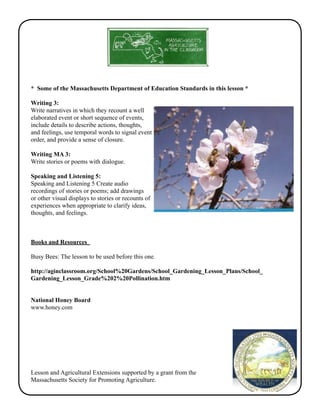 Grade 2 School Garden Lesson Plan Pollination Lesson