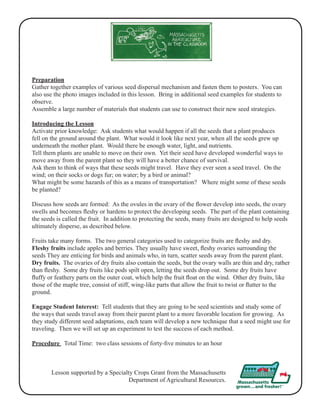 Grade 3 School Garden Lesson Plan - Seeds Lesson; Seed Dispersal ...