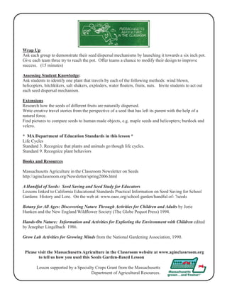 Grade 3 School Garden Lesson Plan - Seeds Lesson; Seed Dispersal ...