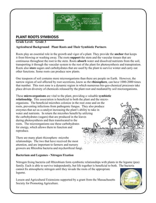 Grade 3 School Garden Lesson Plan - Soil Lesson; Plant Root Symbiosis ...