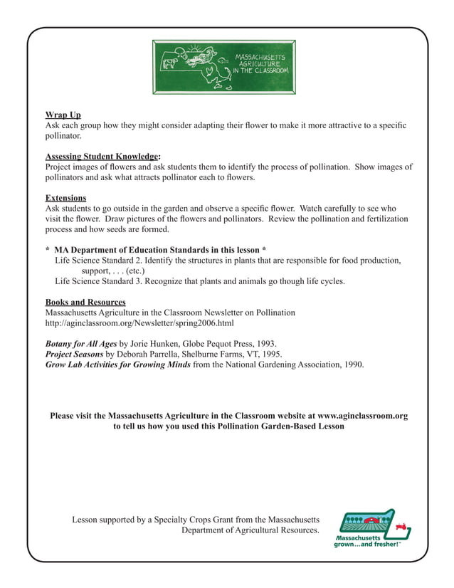 Grade 4 School Garden Lesson Plan - Pollination Lesson; Who's the ...