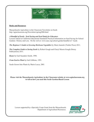 Grade 4 School Garden Lesson Plan - Seeds Lesson; Seed your Saving ...