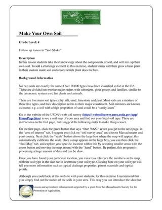 Grade 4 School Garden Lesson Plan - Soils Lesson; Make Your Own Soil ...