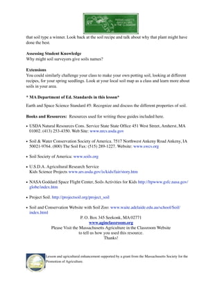 Grade 4 School Garden Lesson Plan - Soils Lesson; Make Your Own Soil ...