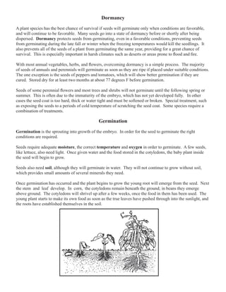 Seeding Plants for the School Garden | PDF