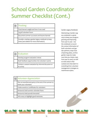 Summer in the School Garden: A Resource for Working with Volunteers to ...
