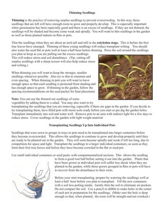 Transplanting Resource for the School Garden | PDF