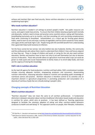 Why Nutrition Education Matters | PDF