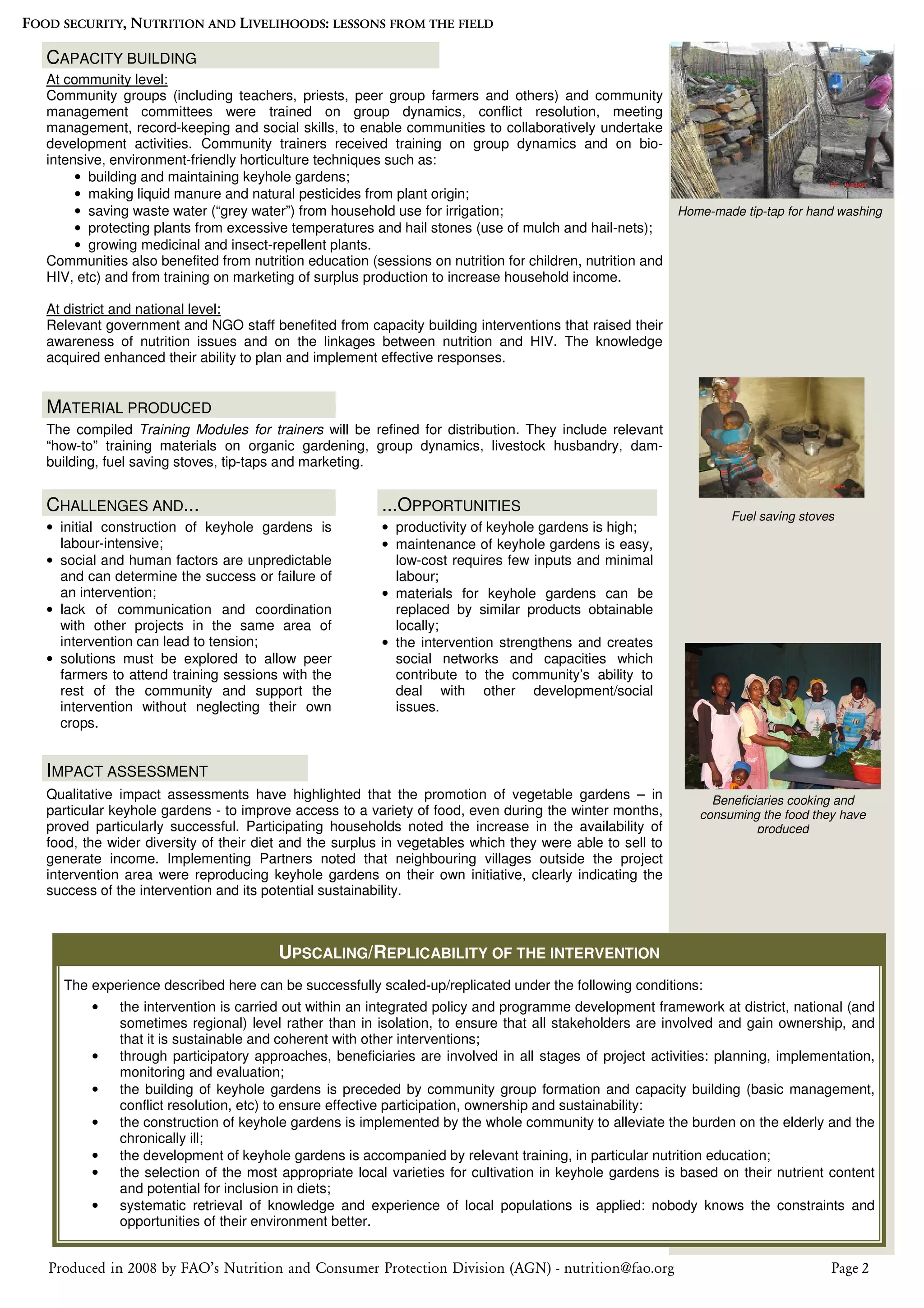 Nutrition and HIV - AIDS: Keyhole Gardens in Lesotho | PDF