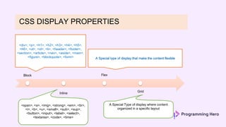 How to Create flex box and design box model for a particular section | PPTX