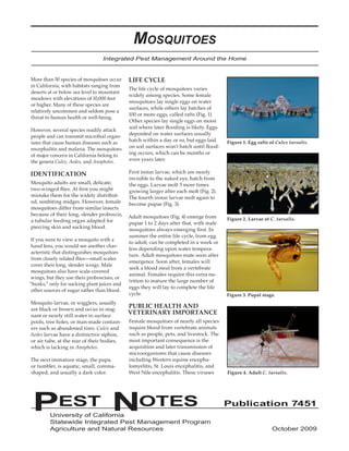 Mosquitoes Integrated Pest Management | PDF