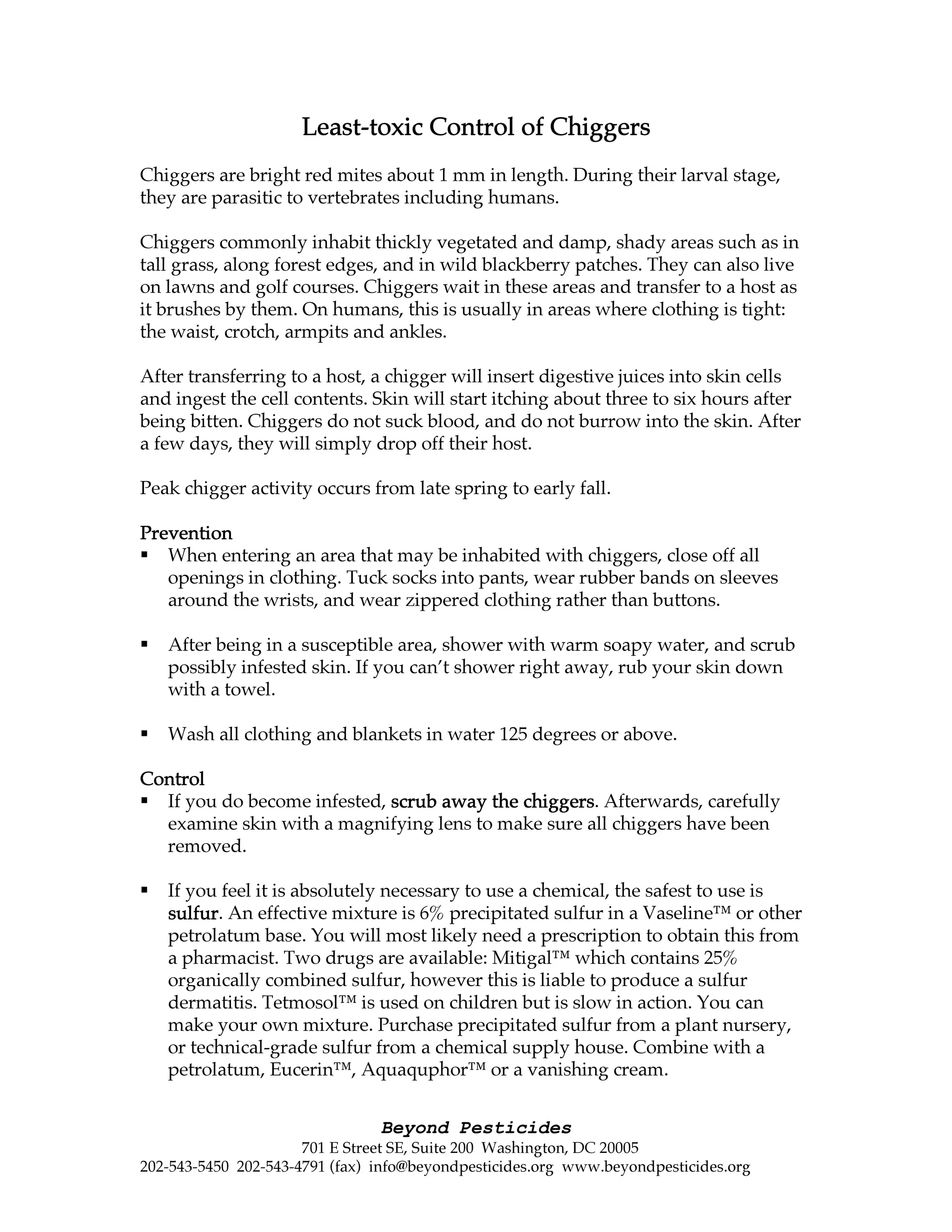 Chiggers Natural Pest Control | PDF