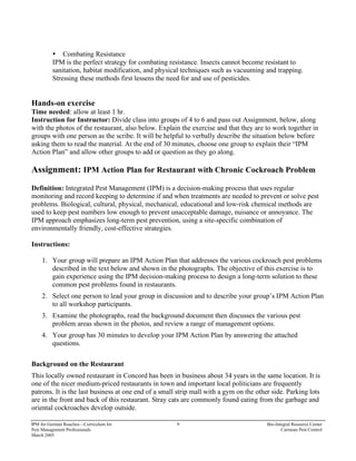 German Cockroach Integrated Pest Management Curriculum | PDF