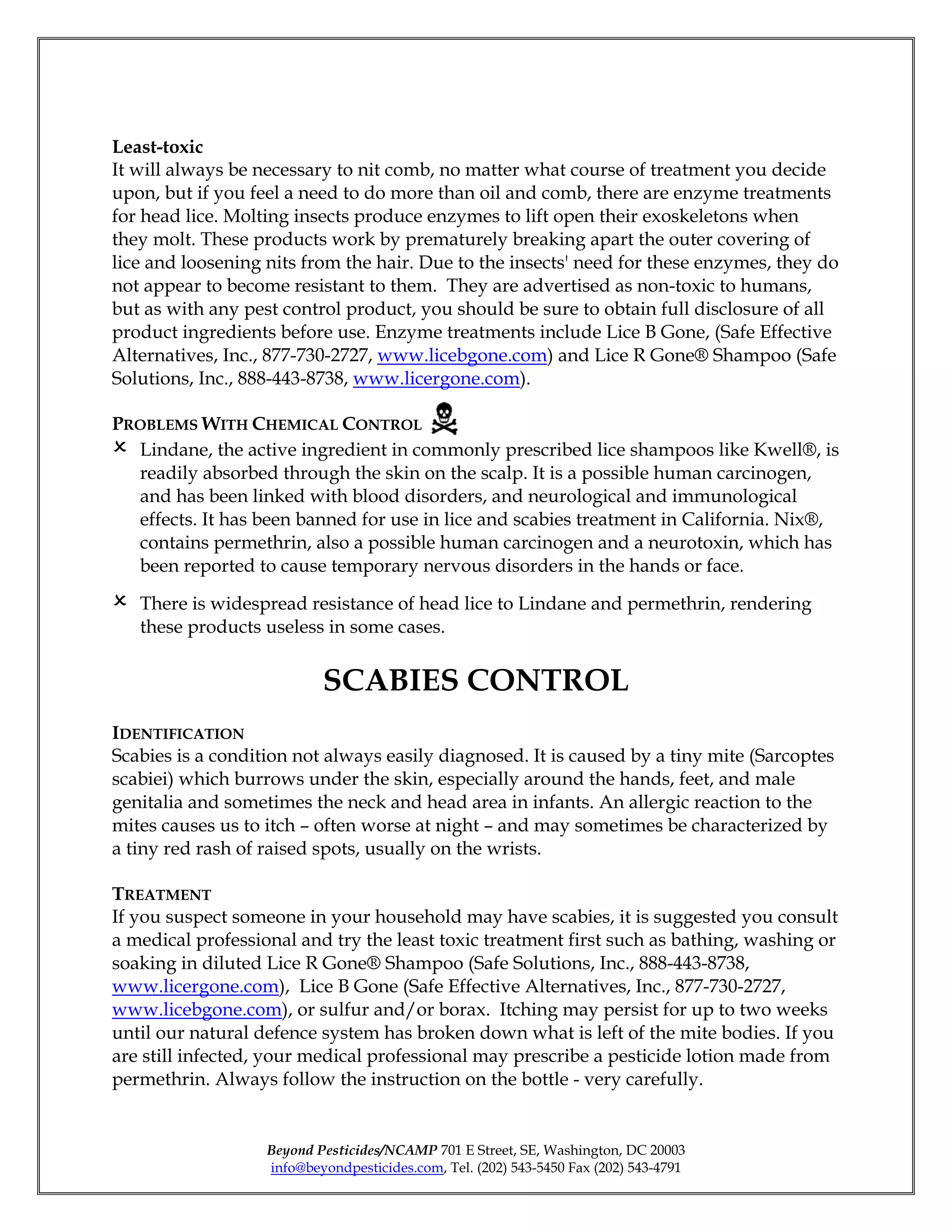 Head Lice & Scabies Natural Pest Control | PDF