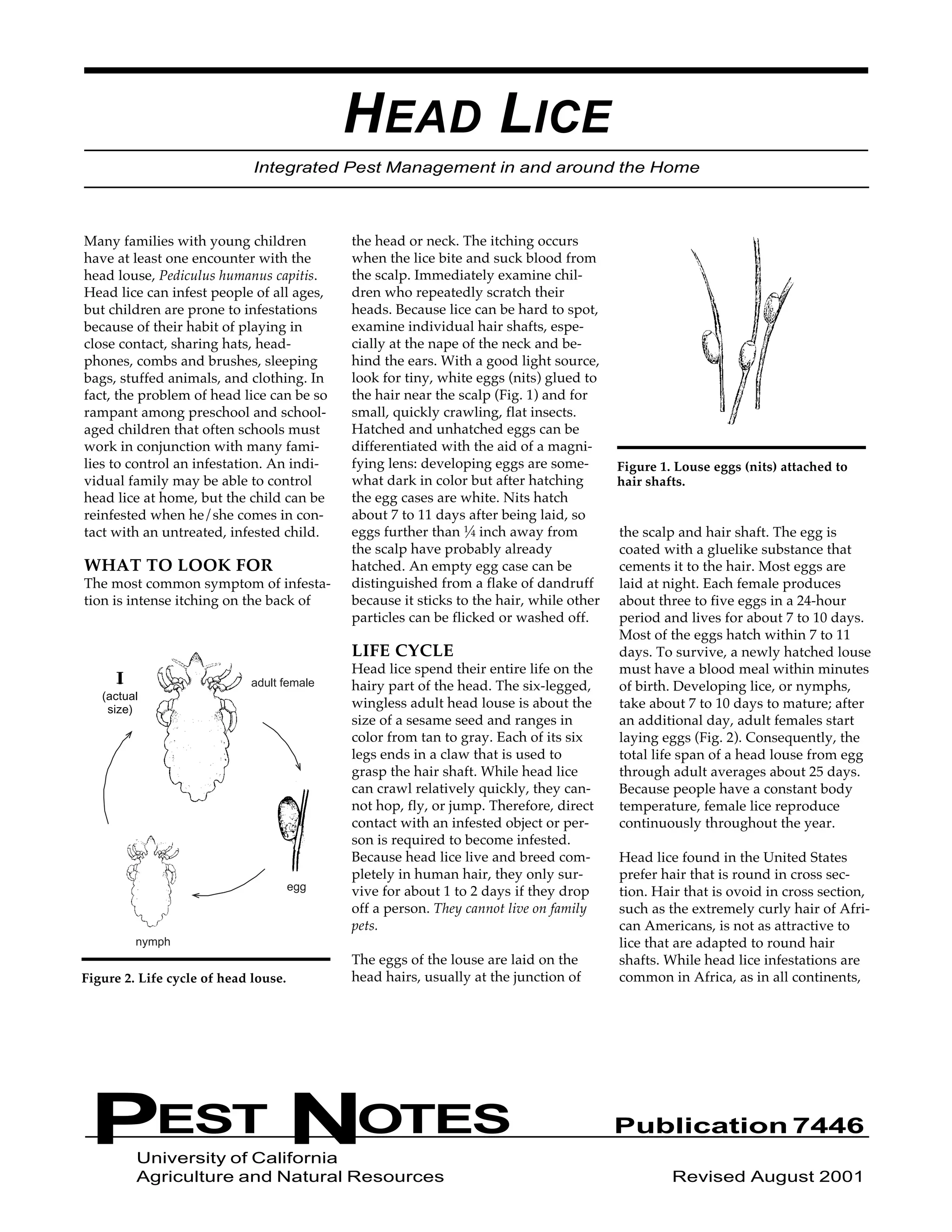 Head Lice Integrated Pest Management | PDF