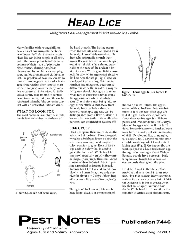 Head Lice Integrated Pest Management | PDF