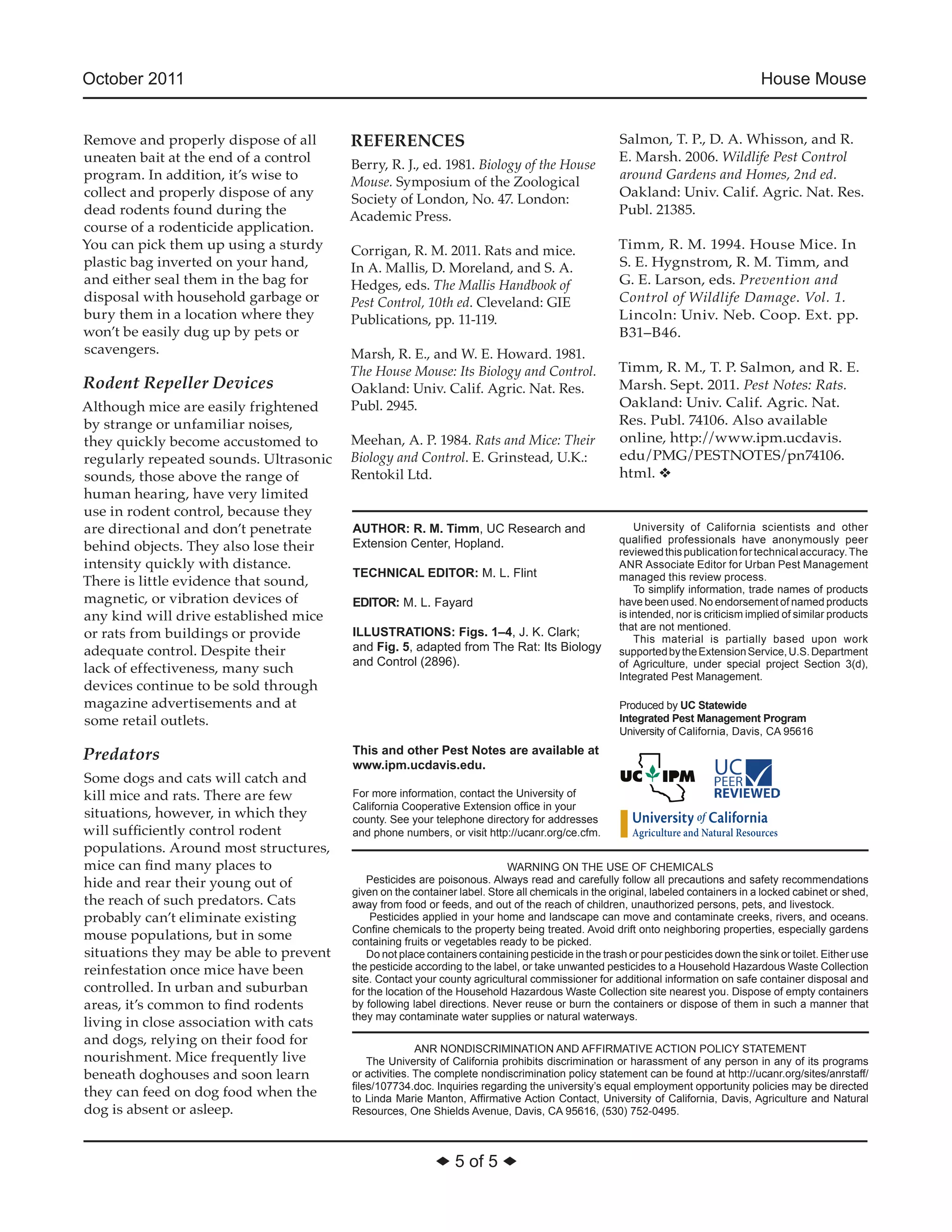House Mouse Integrated Pest Management | PDF
