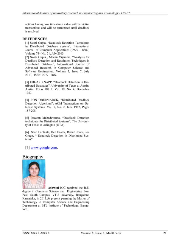 Ijiret Ashwini Kc Deadlock Detection In Homogeneous Distributed