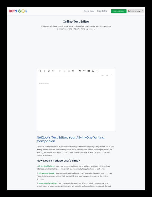 What is an online text editor tool - Net2ool | PDF