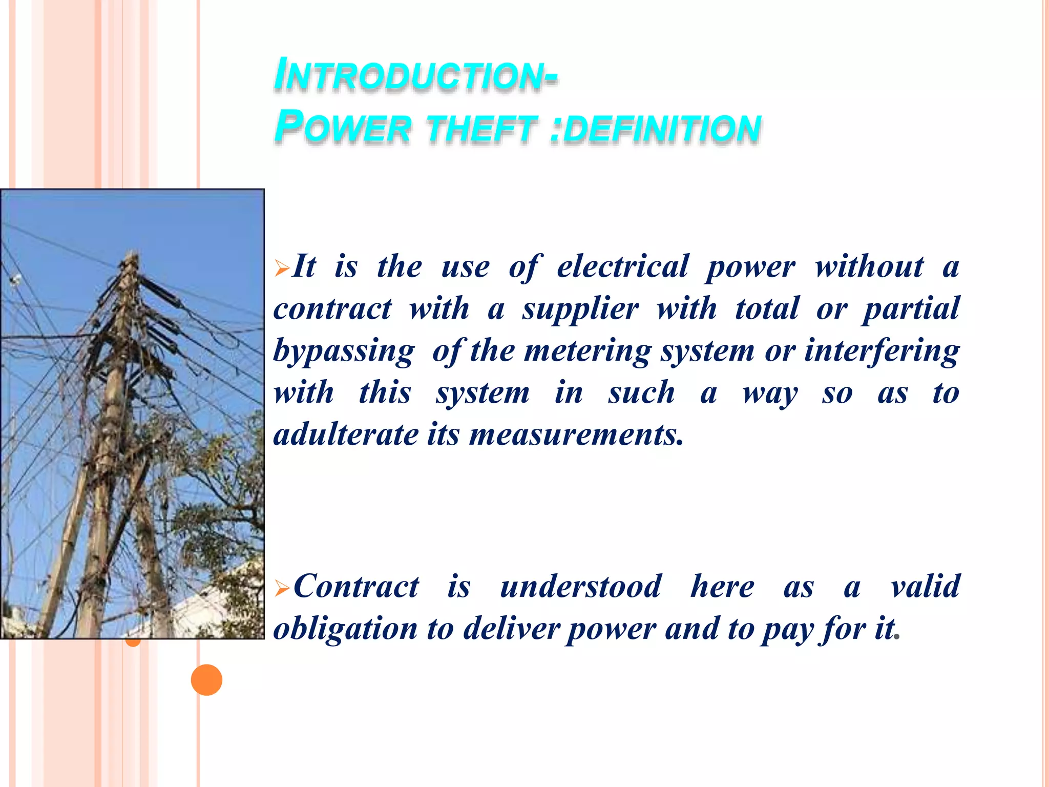 Wireless power theft monitoring | PPT