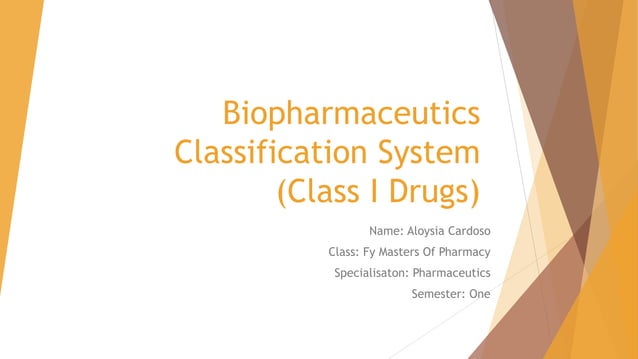 Biopharmaceutics classification system class 1 | PPTX | Pharmaceutical ...
