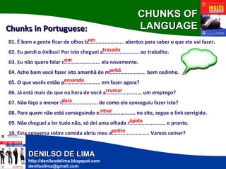 Chunks of Language: dealing with them in the classroom | PPS