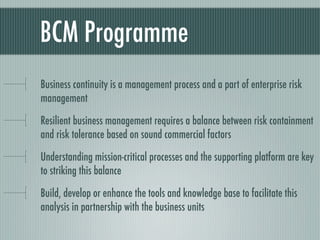 XXX Business Continuity | KEY