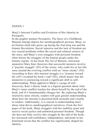 XXXXX 1Marji’s Internal Conflict and Evolution of Her Iden.docx | Islam ...