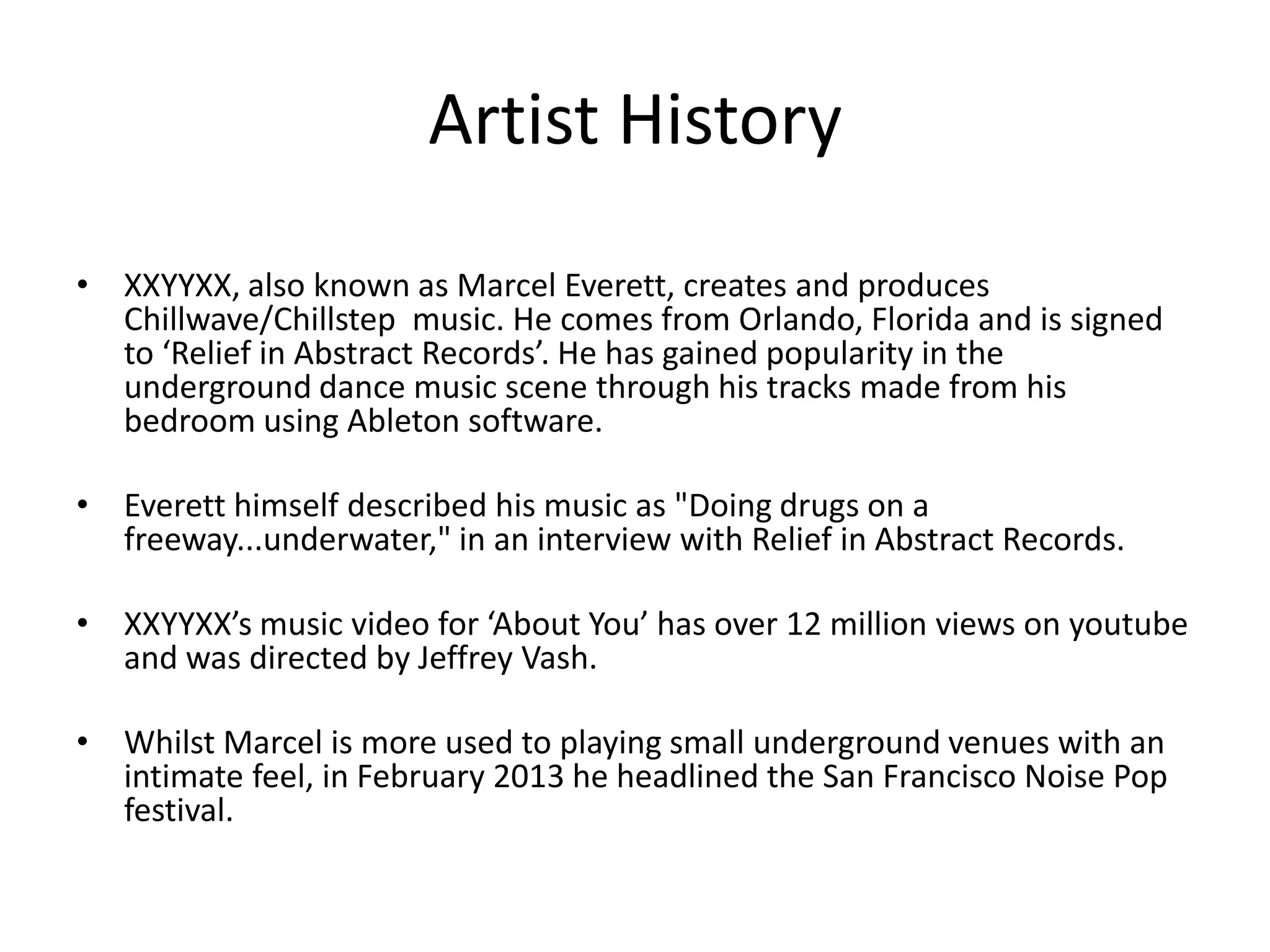 XXYYXX and Label info | PPTX | World/International Music | Music