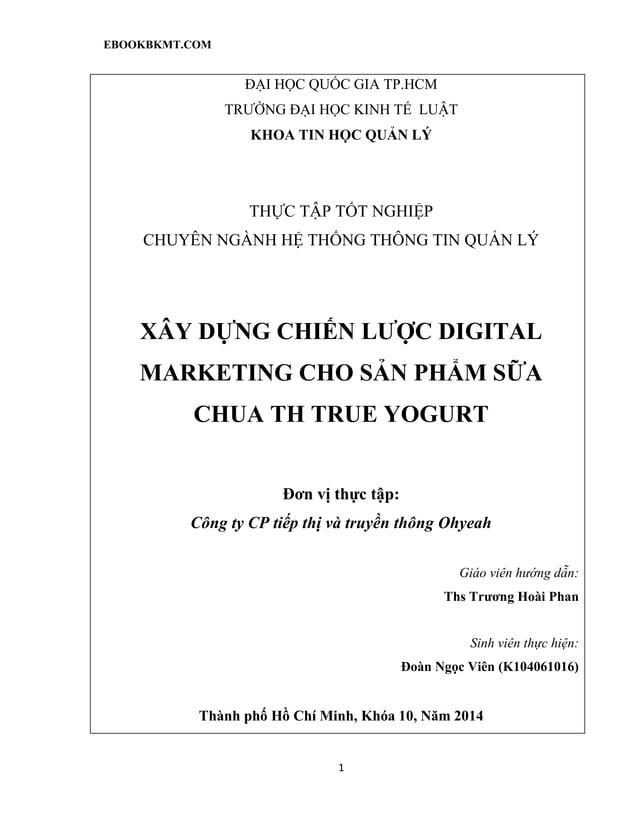 Xây dựng chiến dịch Digital marketing cho sản phẩm sữa chua TH True Yogurt - tải tại sividoc.com ...