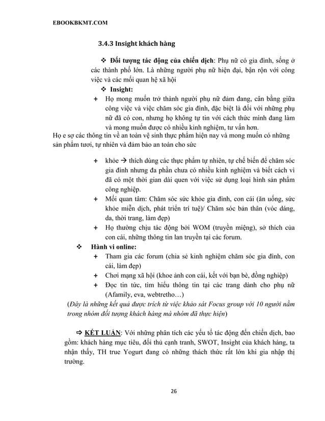 Xây dựng chiến dịch Digital marketing cho sản phẩm sữa chua TH True Yogurt - tải tại sividoc.com ...