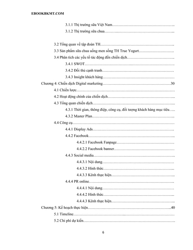 Xây dựng chiến dịch Digital marketing cho sản phẩm sữa chua TH True Yogurt - tải tại sividoc.com ...