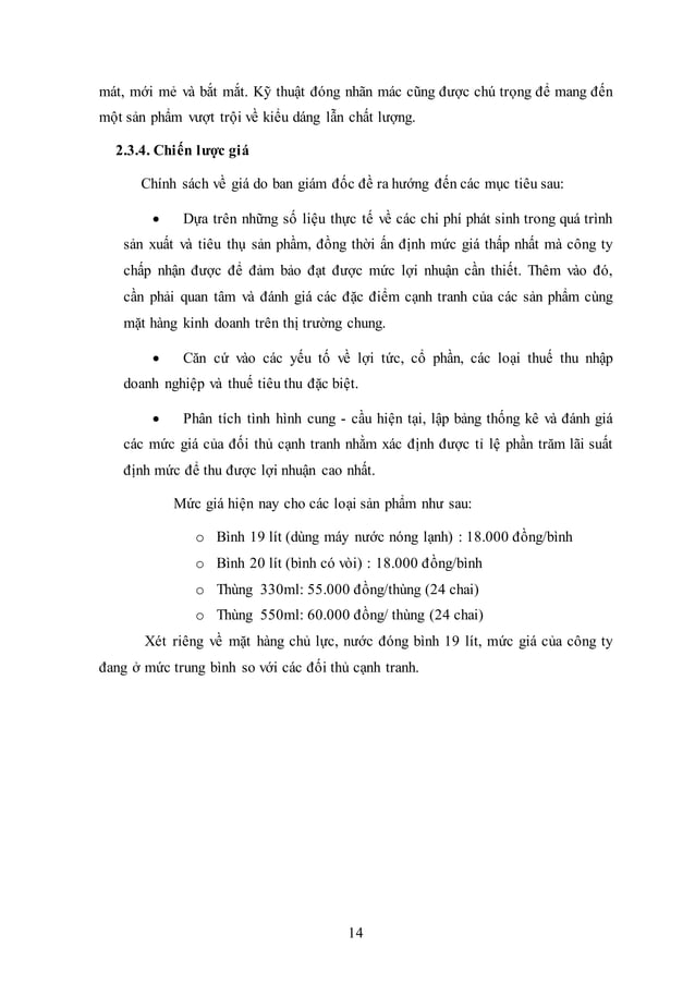 Xây Dựng Kế Hoạch Kinh Doanh Nước Uống Đóng Chai | DOCX