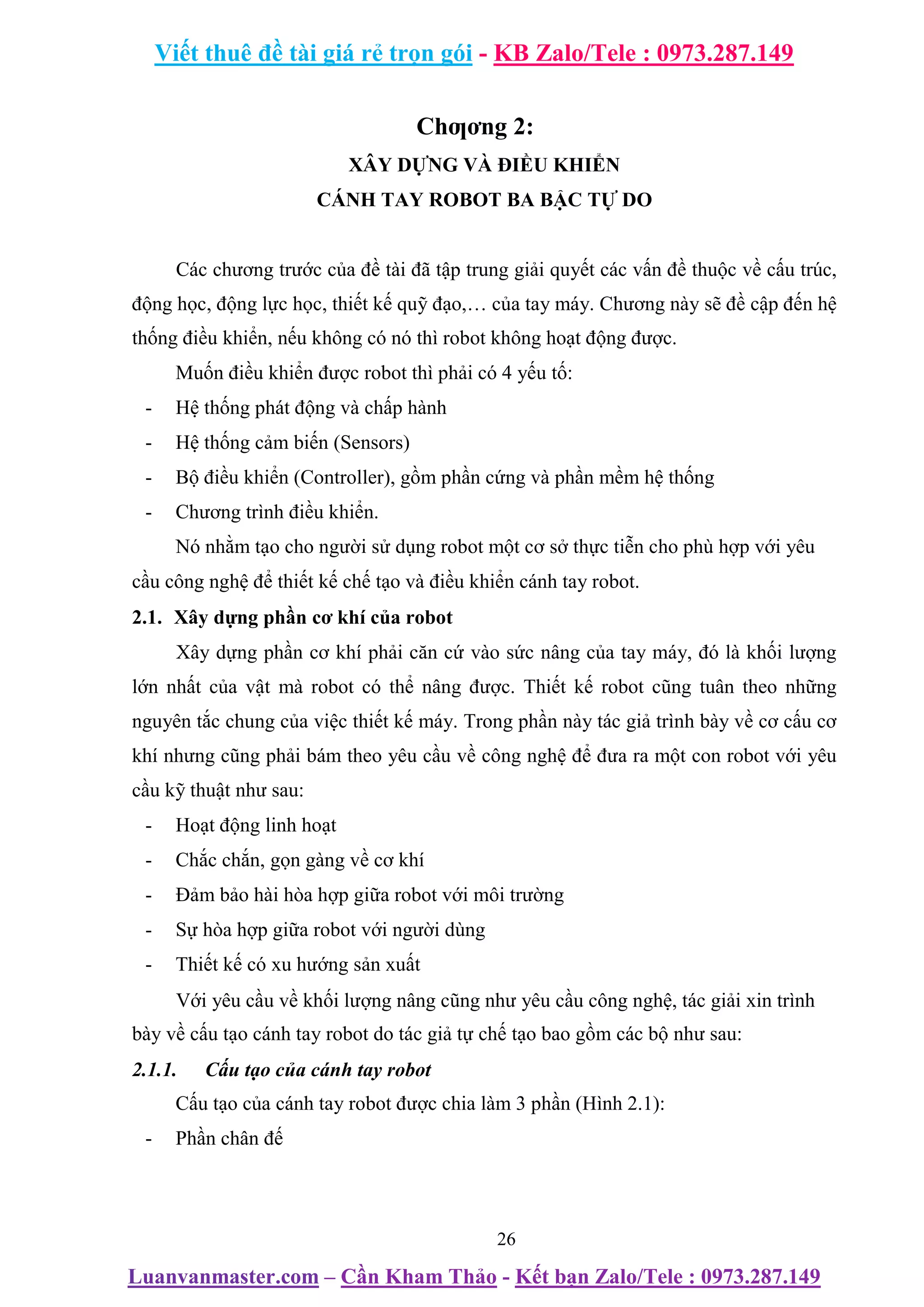 Xây dựng và điều khiển cánh tay robot ba bậc tự do, 9 điểm.doc