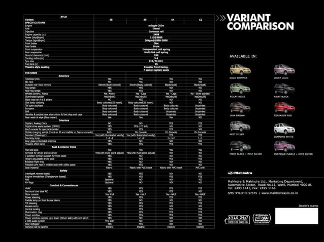 Mahindra Xylo: Brochure | PDF