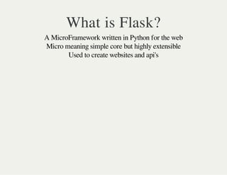 Quick flask an intro to flask | PDF