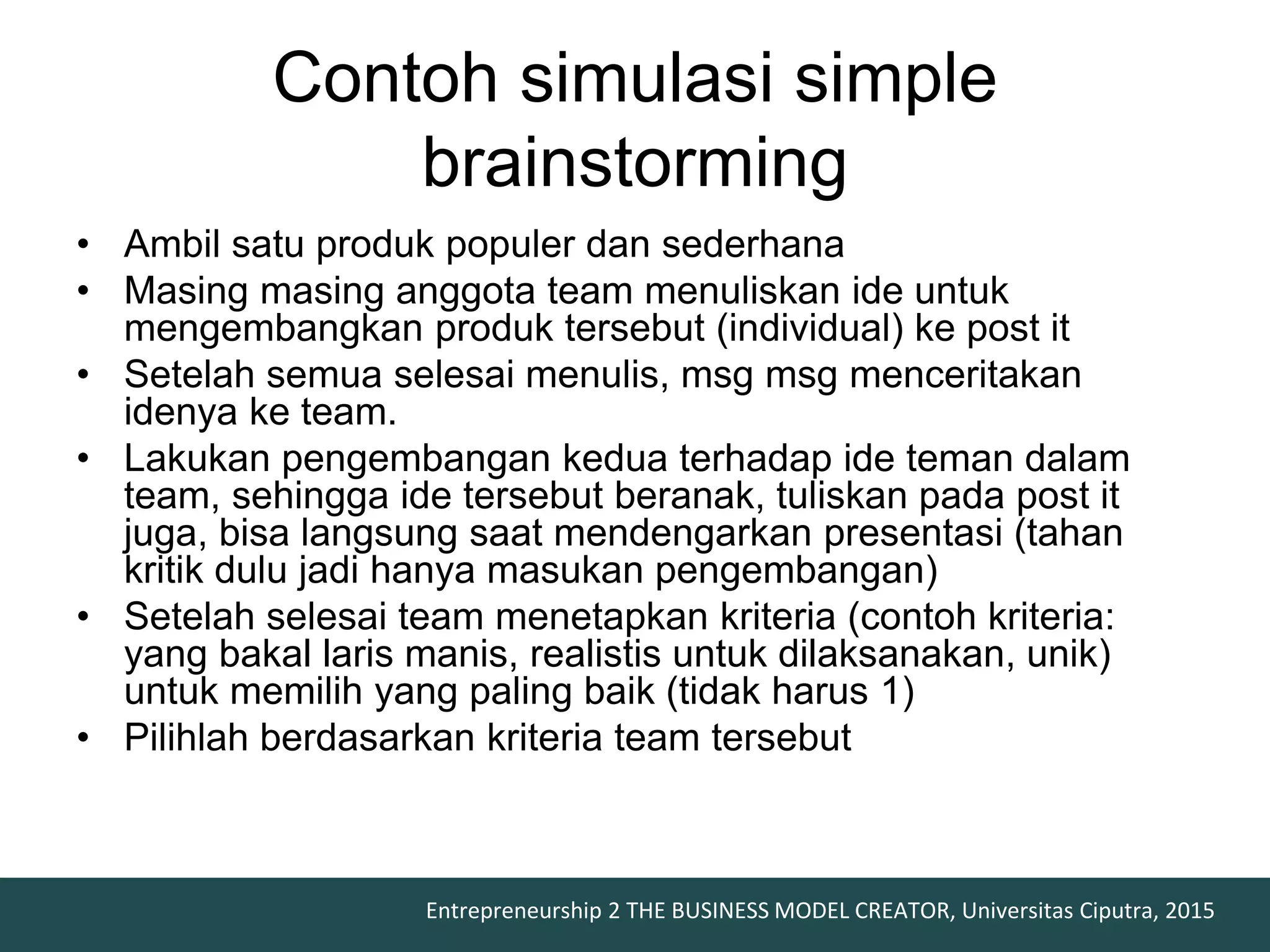 Brainstorming and harvesting bmc | PPTX