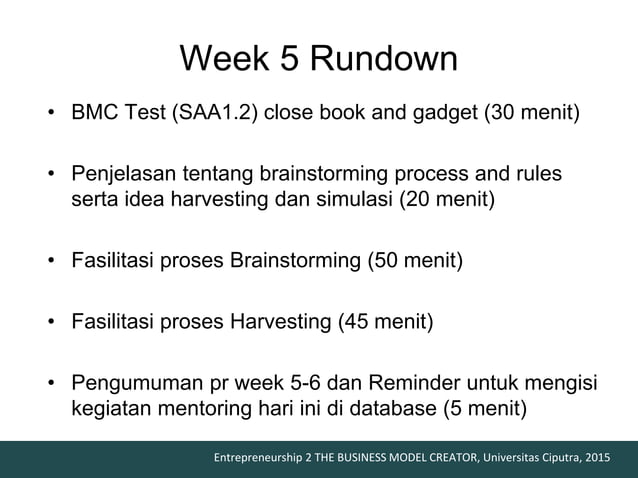 Brainstorming and harvesting bmc | PPT