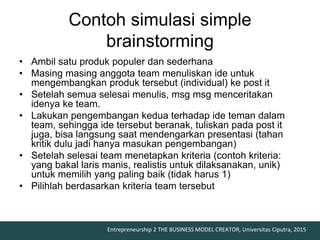 Brainstorming and harvesting bmc | PPTX