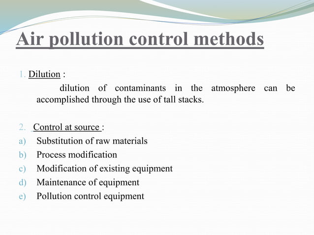 Method to control air pollution by rc vaisya | PPTX | Indoor ...