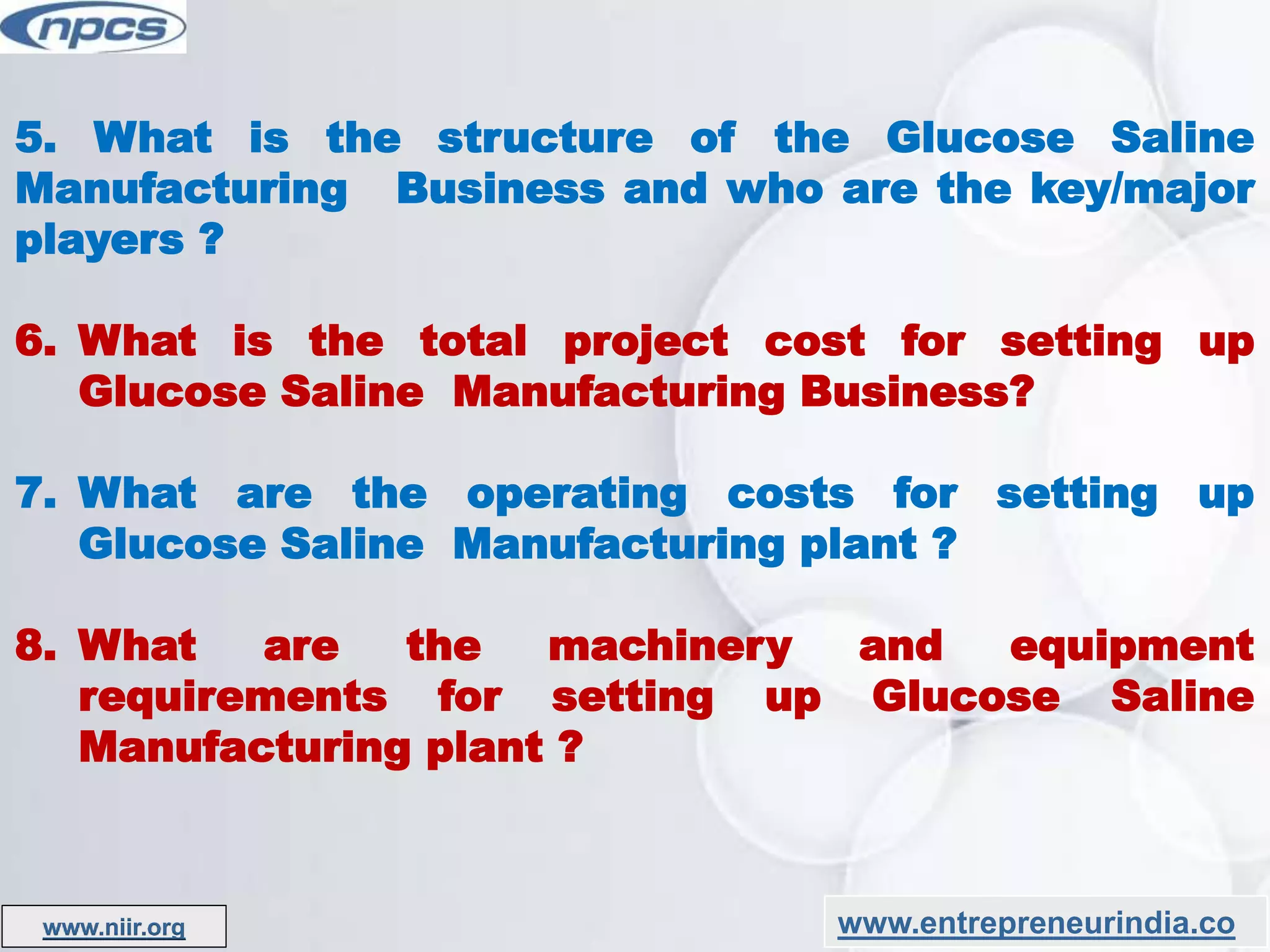 Glucose Saline Solution Manufacturing Plant (IV fluids Used in ...