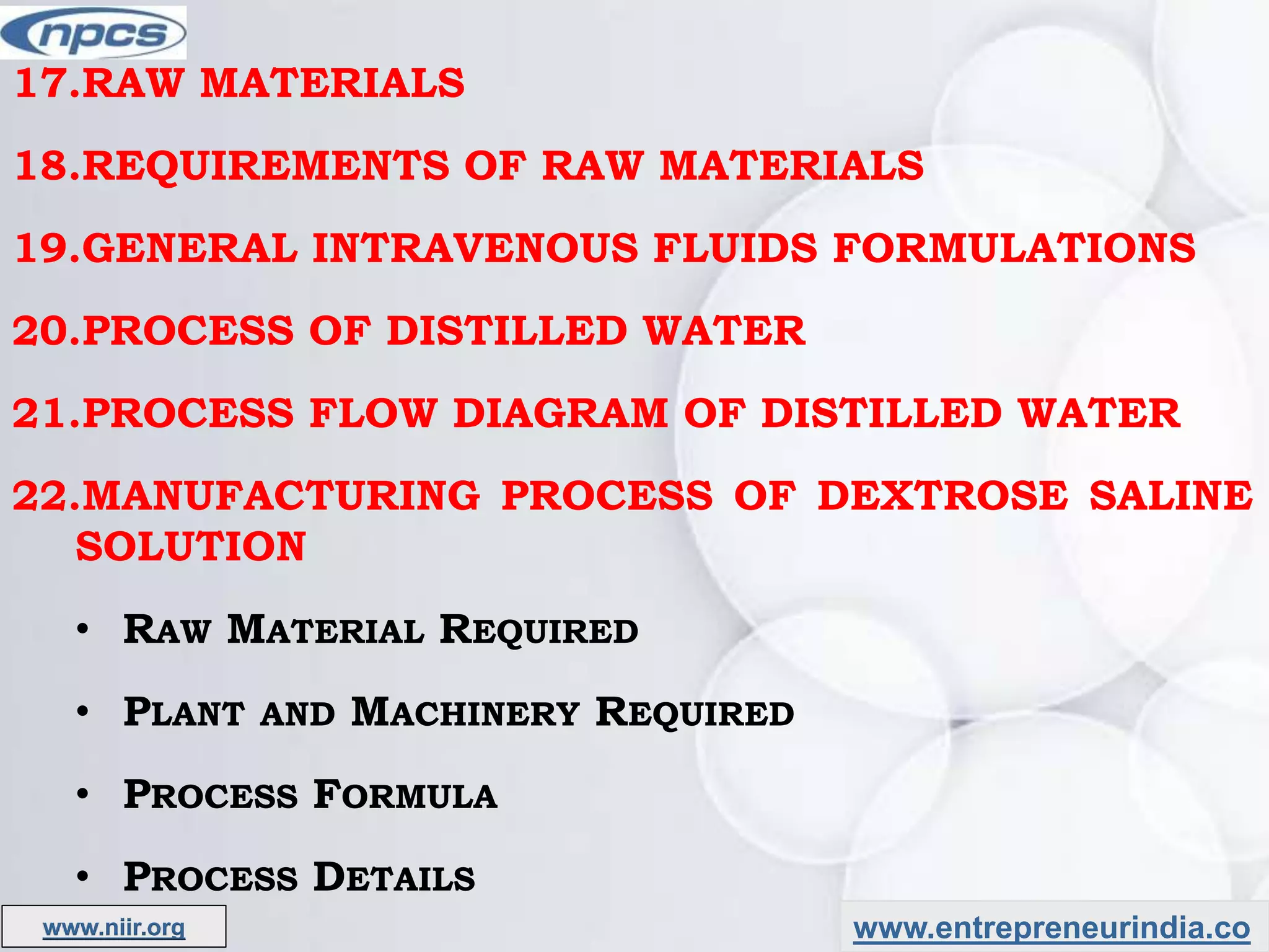 Glucose Saline Solution Manufacturing Plant (IV fluids Used in ...